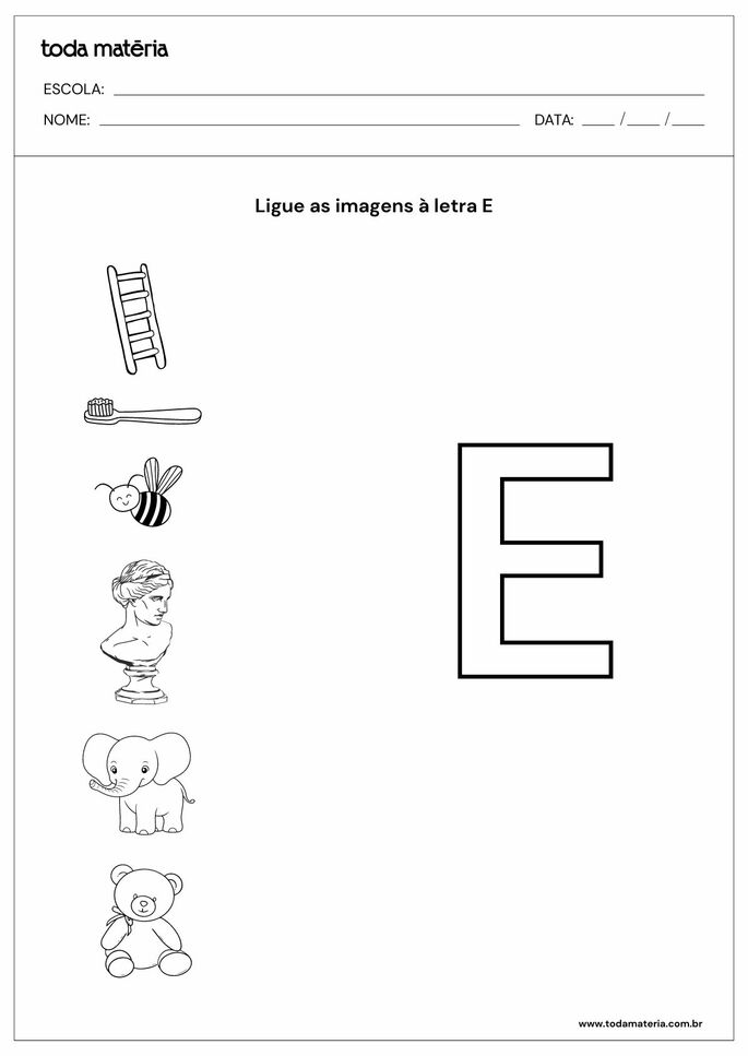 Atividades com a letra E para Educação Infantil - Toda Matéria